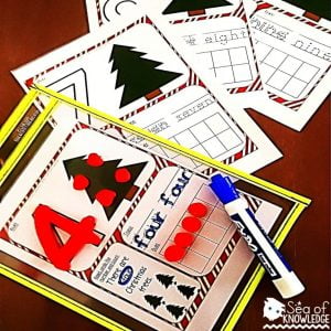 Christmas Math Number Sense Activities Dough Mats Free - Sea of Knowledge