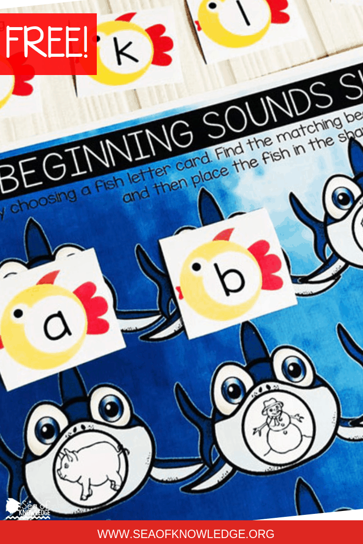 Shark Beginning Sounds Activities - Super Cute Mats! - Sea of Knowledge