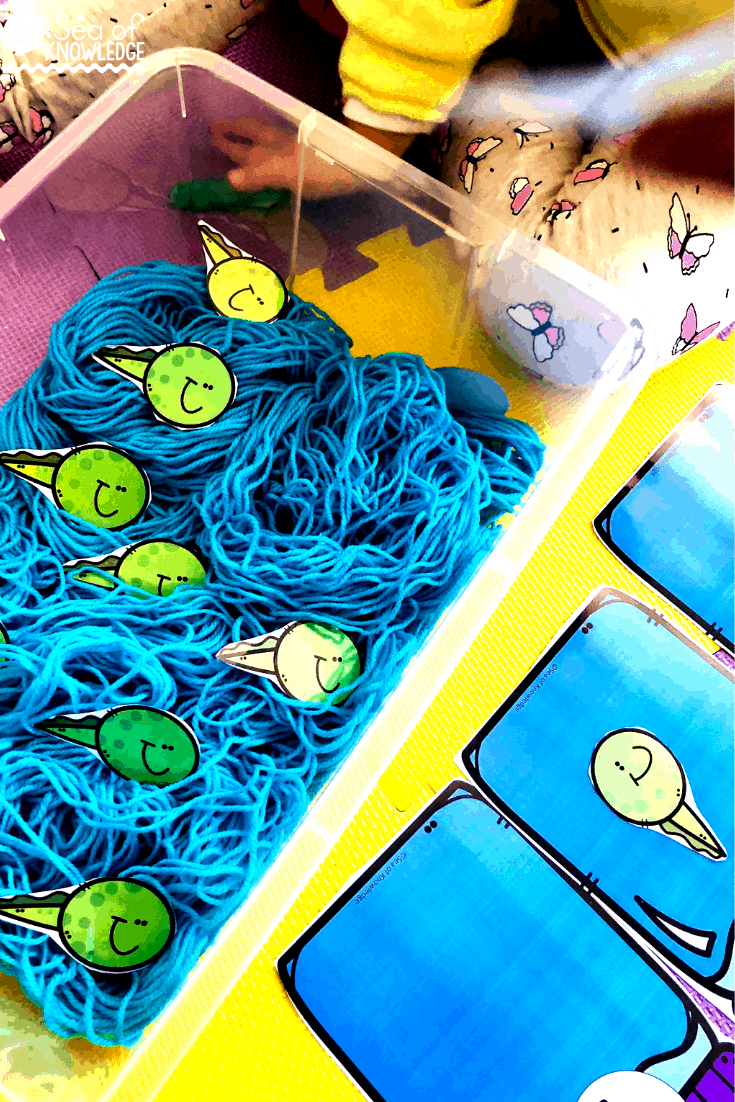 Counting to 30 Activities Catching Tadpoles Sensory Bin - Sea of Knowledge