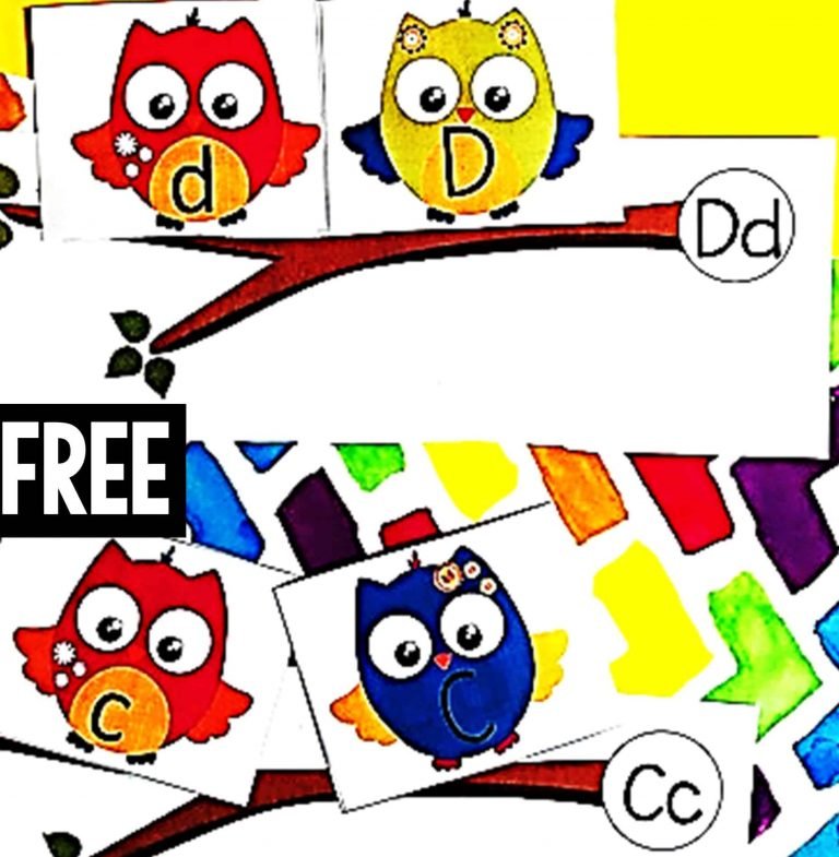 Owls Alphabet Matching Cards Hands-on Fun Printables! - Sea of Knowledge
