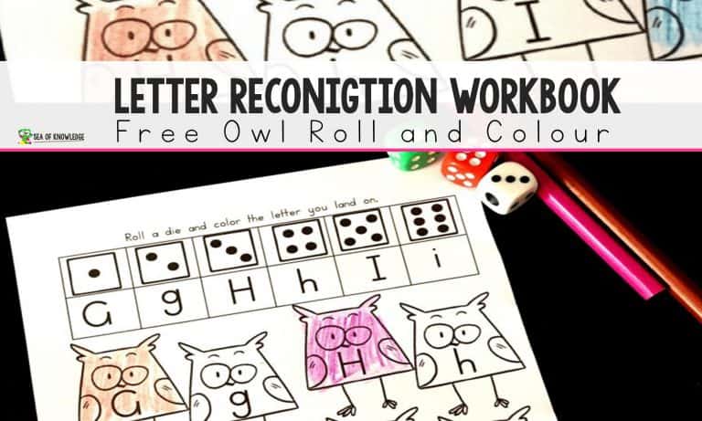 Alphabet Roll and Color Owl Themed - Sea of Knowledge