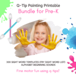 Q tip Painting Template Bundle PDF Sight Words A Fine Motor Activity