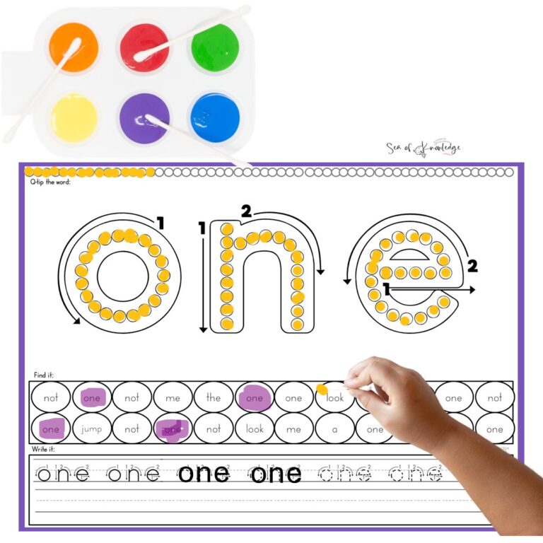 Q tip Painting Template Bundle PDF Sight Words A Fine Motor Activity