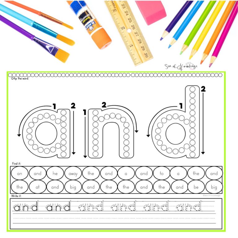 Q tip Painting Template Bundle PDF Sight Words A Fine Motor Activity
