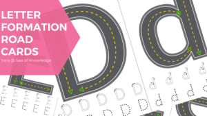 Letter Formation Alphabet Road Task Cards - Sea of Knowledge