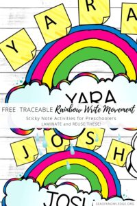 Rainbow Write Preschool Movement Activities [Editable Rainbow Printable ...