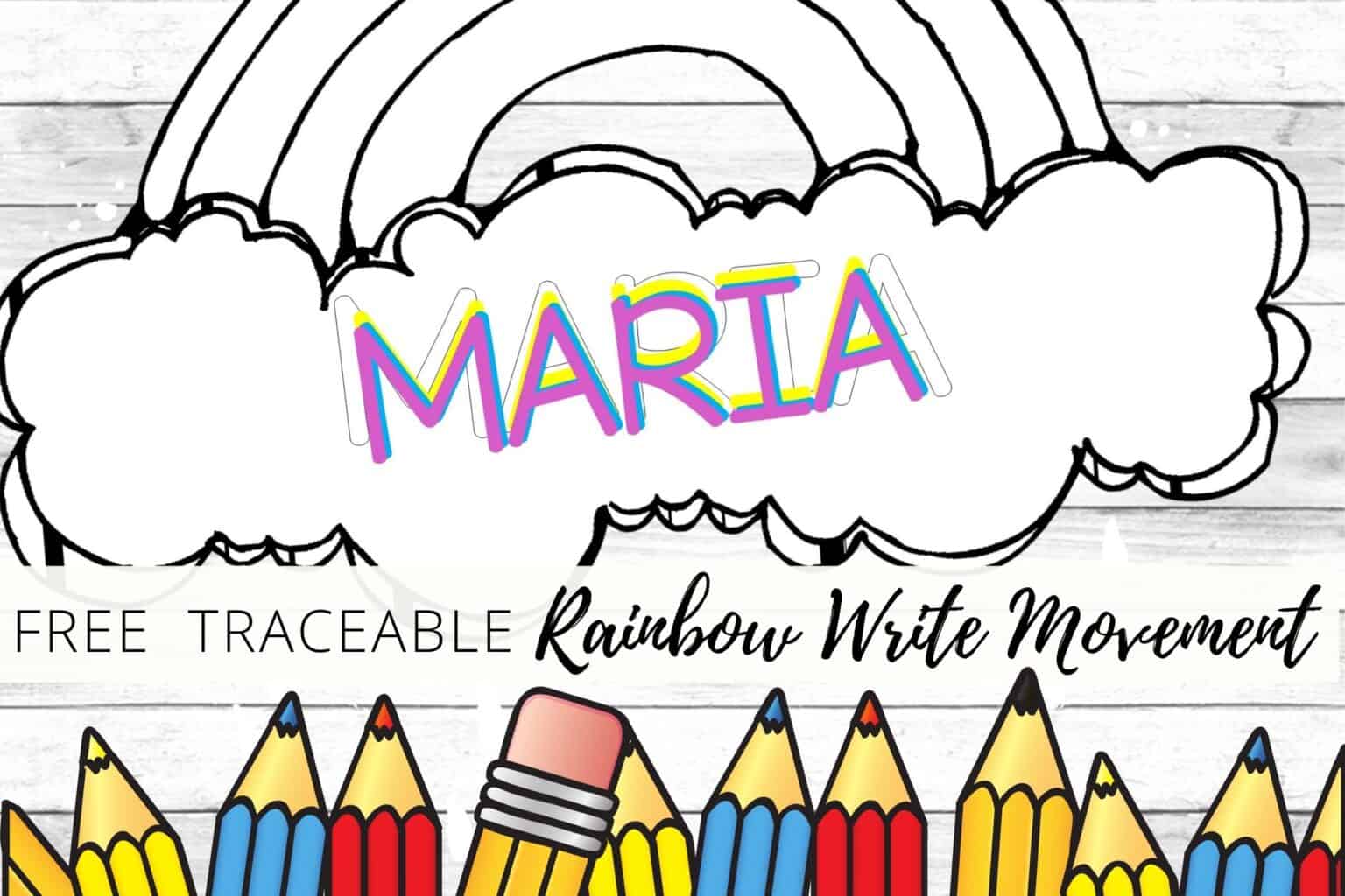 Rainbow Write Preschool Movement Activities [Editable Rainbow Printable ...