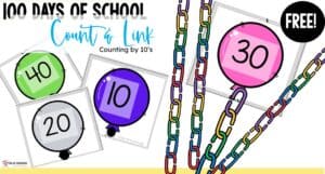 Counting in 10s Game 100 Days School Balloon Cards