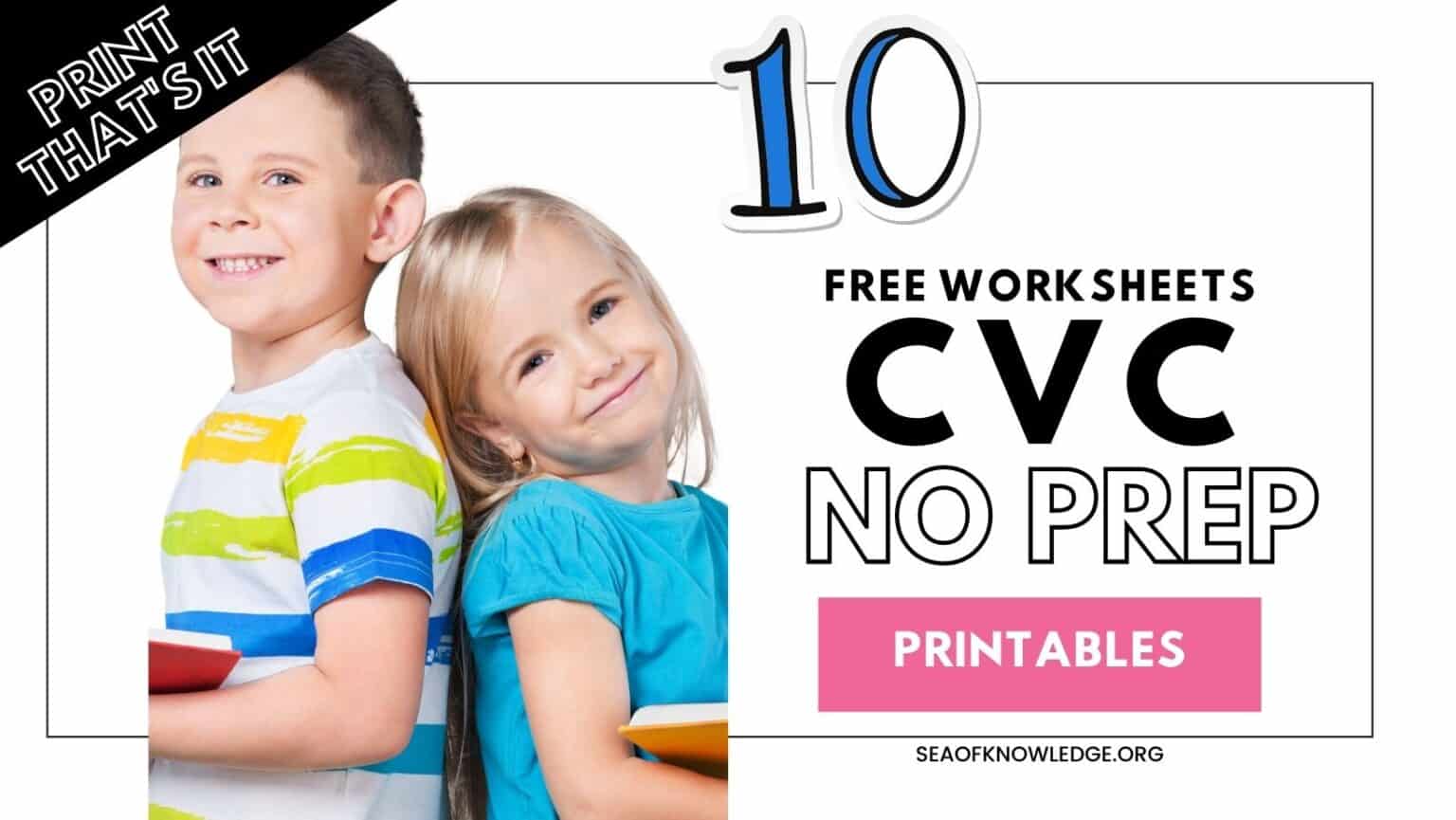 15 Low Prep Preschool CVC Words Worksheets (print & go)