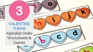 3 Super Fun Alphabet Order Conversation Hearts Worksheets and Games