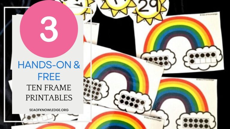 3 Fun Ten Frame Printable: Rainbow Activity Puzzles Kids will Love!