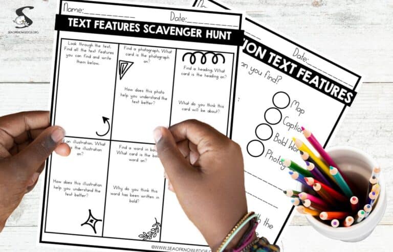 Nonfiction Text Features Worksheets Free