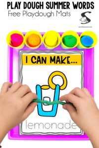 9 Words About Summer Printable Play Dough Mats