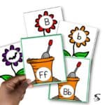 Alphabet Upper and Lowercase Printable Flower Pot Game
