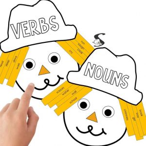 Fun Noun Verb Sort Game Craft Scarecrow Theme