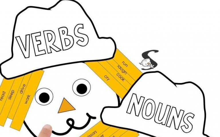 Fun Noun Verb Sort Game Craft Scarecrow Theme