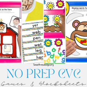 15 Low Prep Preschool CVC Words Worksheets (print & go)