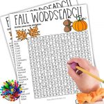 Fall Words Word Search Printable Giant Game with Answers