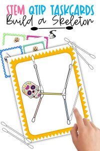Cotton Bud Skeleton Craft Task Cards