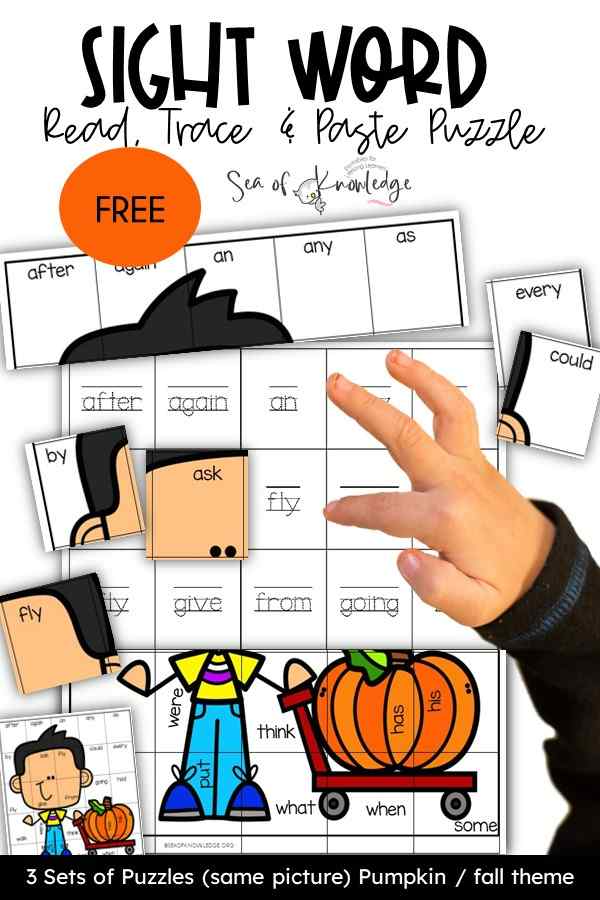 First Grade Sight Word Games Fall Picture Puzzle First Grade Sight Word Games Fall Picture Puzzle
