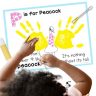 Letter P Handprint Art Set with Dot Paint Templates
