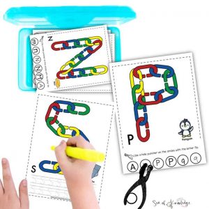 Chain Link Activity Alphabet Fine Motor Task Cards