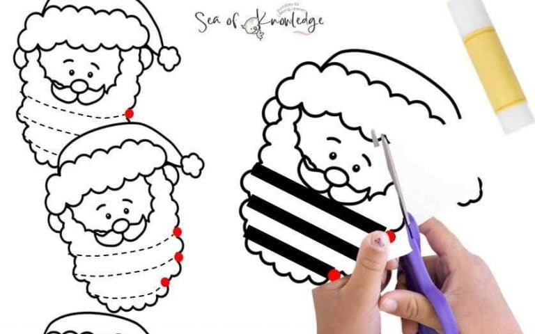 Development of Scissor Skills Santa Beard Cutting Strips