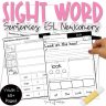 Sight Word Sentences Worksheets Cut & Paste Printables for ESL Learners