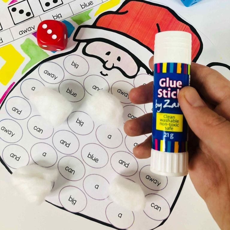 Sight Word Games for First Grade Build Santa's Beard