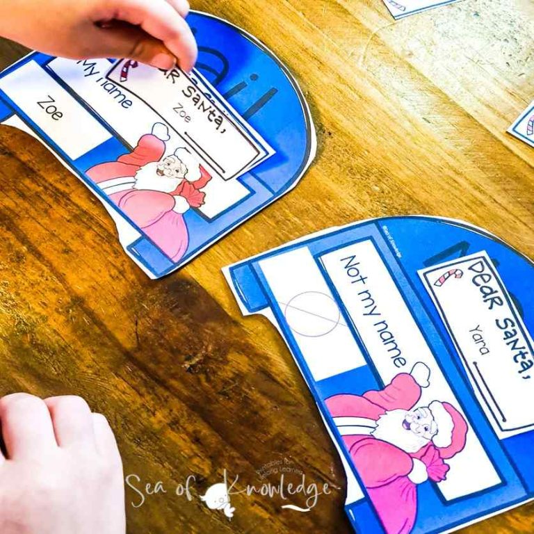 Name Recognition Activity Santa Mail Sort Game