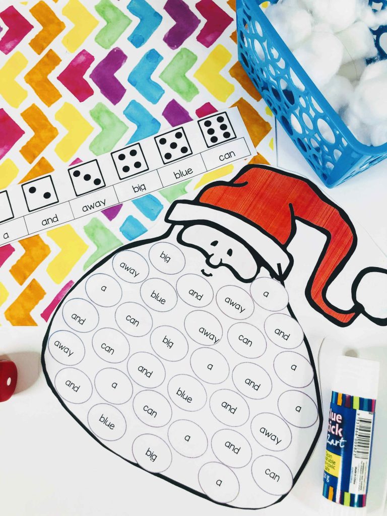 Sight Word Games For First Grade Build Santa s Beard