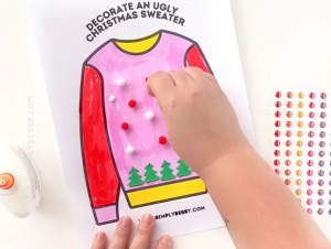 Ugly Christmas Sweater Craft Name Printable for Kids