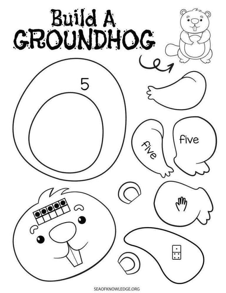 Groundhog Day Arts and Crafts [Number Match]