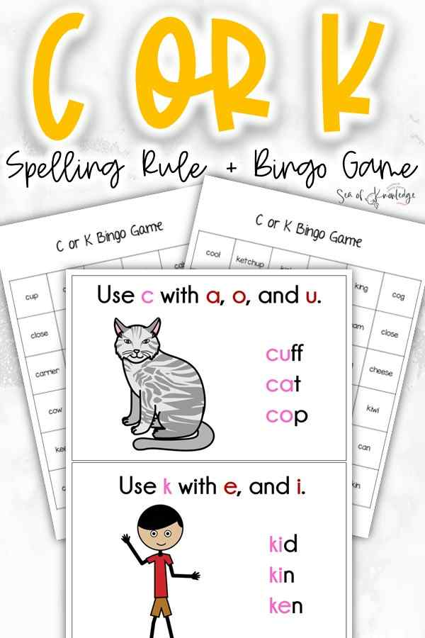 When To Use C Or K Spelling Rule Poster And Bingo Game When To Use C Or K Spelling Rule Poster And Bingo Game