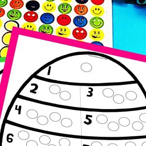 Counting 1 to 10 Dot Stickers Easter Eggs - Sea of Knowledge