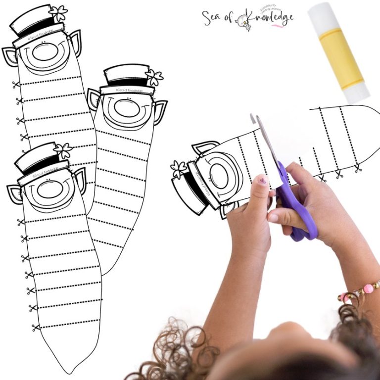 Leprechaun Scissor Skills Worksheets