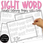 Sight Word Coloring Pages Free Set of No Prep Simple Printables