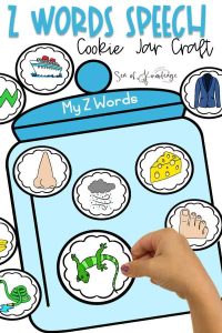 Z Words for Kindergarten [Cookie Jar Printable Craft]