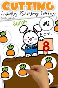 Fun Scissor Activities Counting and Planting Carrots
