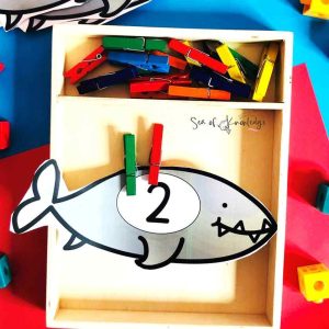 Sharks Number Counting Cards Fine Motor Twist