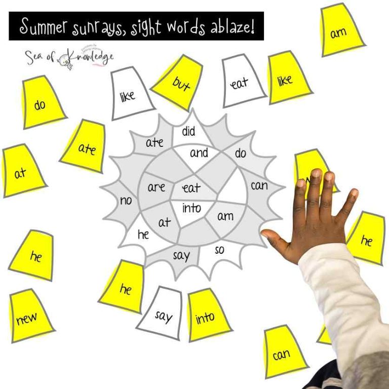 Kindergarten Sight Words List Printable [Sunrays Word Craft]