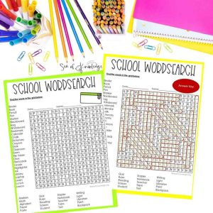 Giant Back to School Word Search Answer Key: Free Download in the Post
