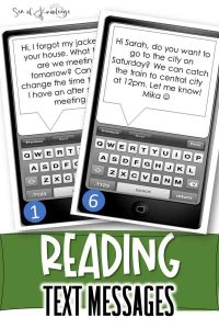 Text Message Classroom Activity: Printable Writing Tasks