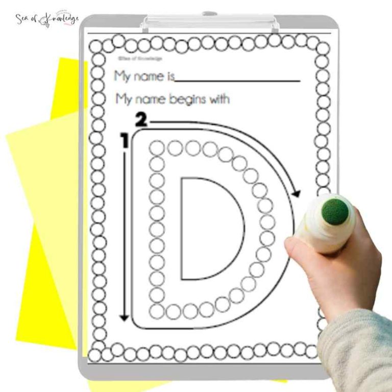 Practice Name Art Page Name Ideas: Letter in my Name Qtip Printables