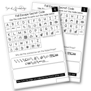Printable Escape Rooms: Fall Riddles with Secret Codes