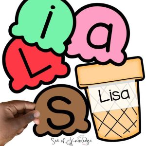 Ice Cream Craft Preschool: Free Name Craft with Letter Cones