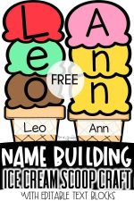 Ice Cream Craft Preschool: Free Name Craft with Letter Cones