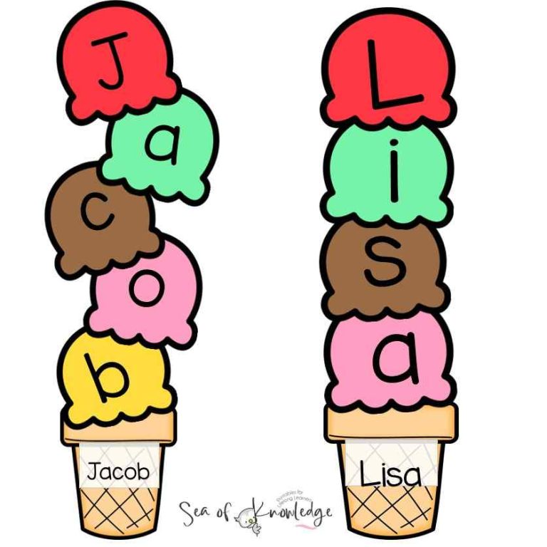 Ice Cream Craft Preschool: Free Name Craft with Letter Cones