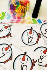 Snowman Counting Printable PDF: Plastic Link Chain Activity