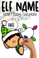 Easy Christmas Name Craft for Toddlers [Cute Elf Lights Template]